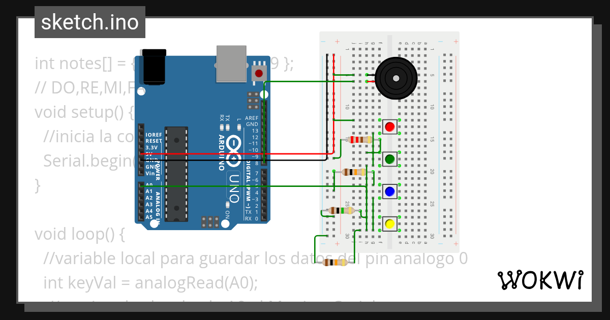 Proyecto 7.teclado musical - Wokwi ESP32, STM32, Arduino Simulator