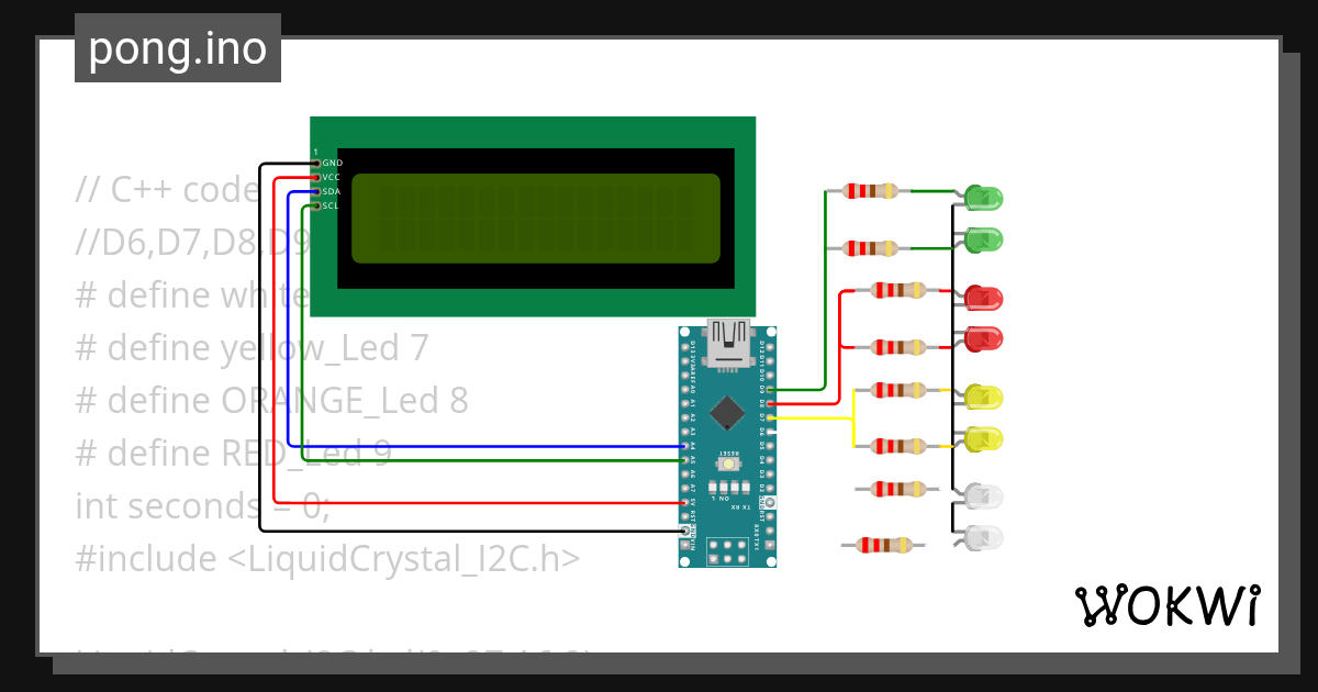 leds - Wokwi ESP32, STM32, Arduino Simulator