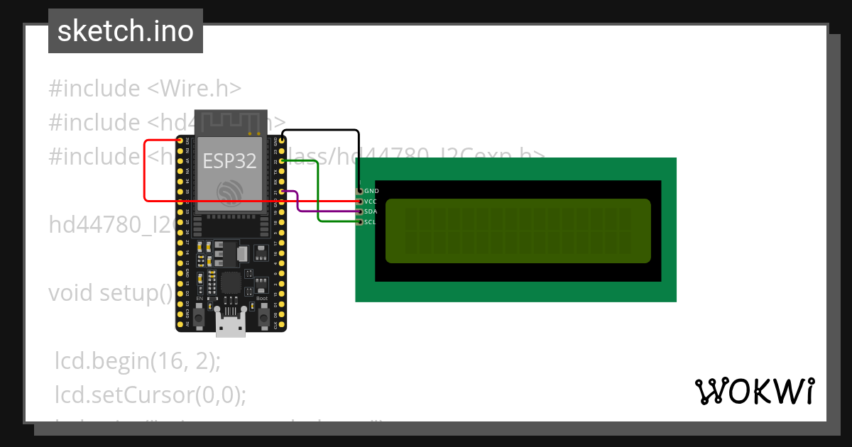 Pantalla cristal - Wokwi ESP32, STM32, Arduino Simulator