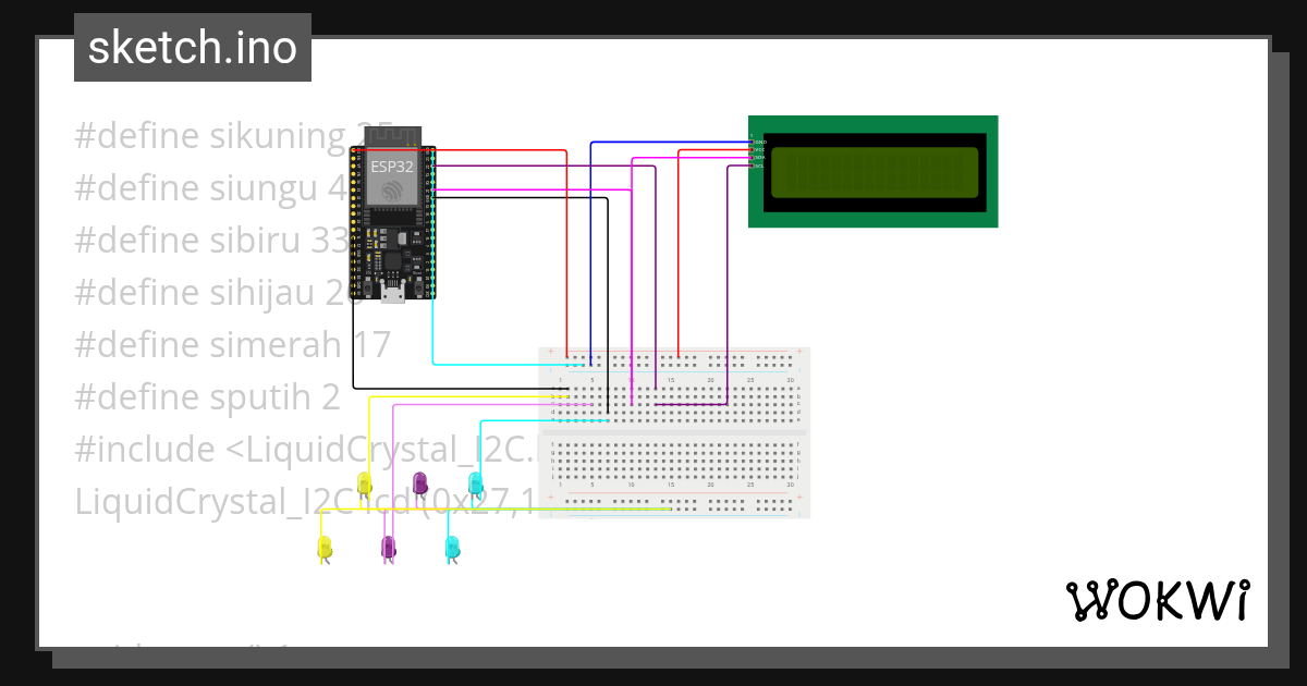 12.4 LCD I2C - Wokwi ESP32, STM32, Arduino Simulator