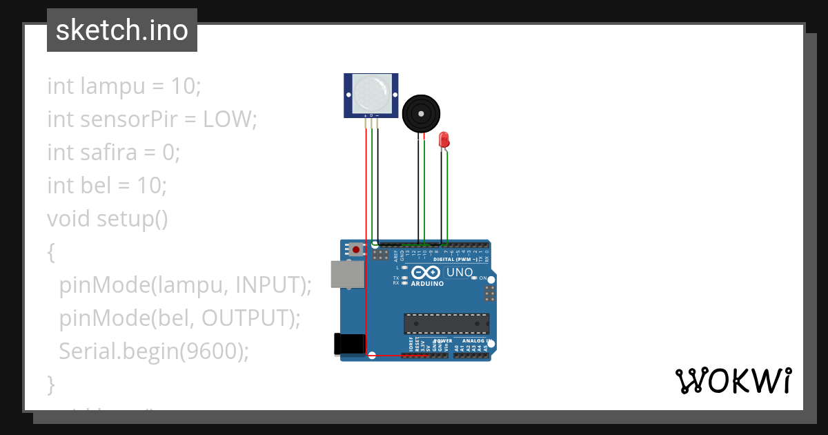 Sensor pir - Wokwi ESP32, STM32, Arduino Simulator