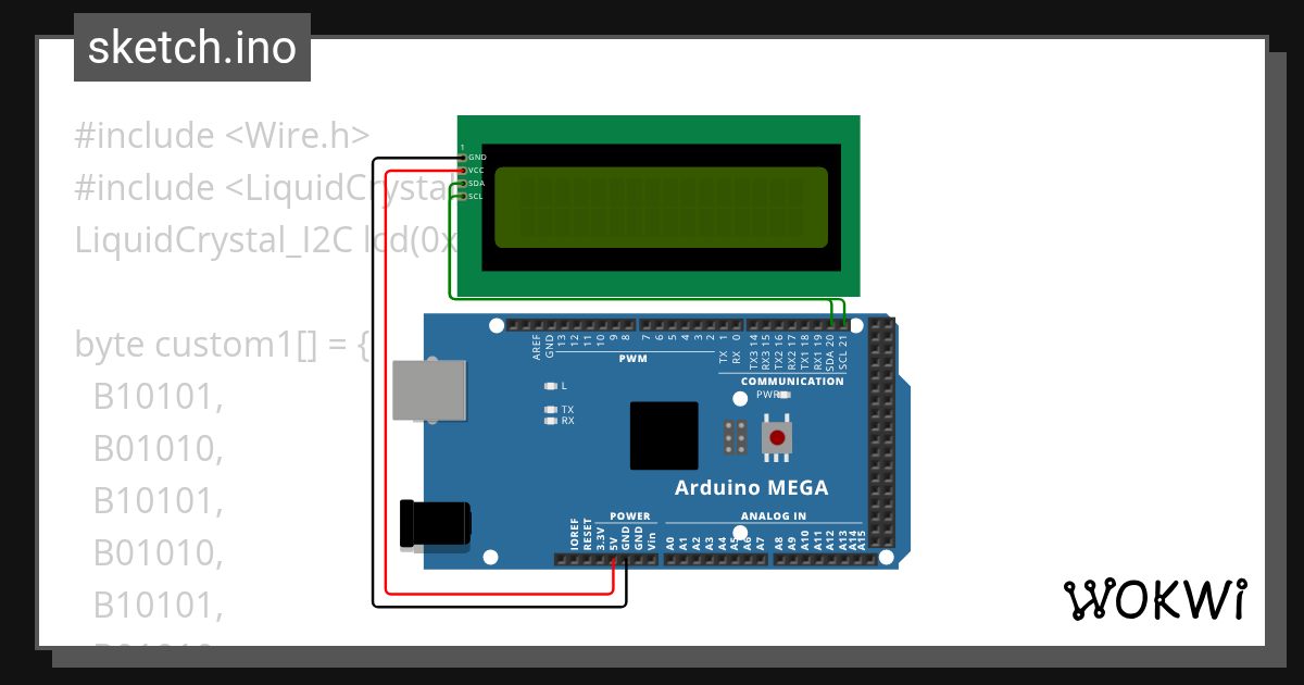 lcd custom charaters Copy - Wokwi ESP32, STM32, Arduino Simulator
