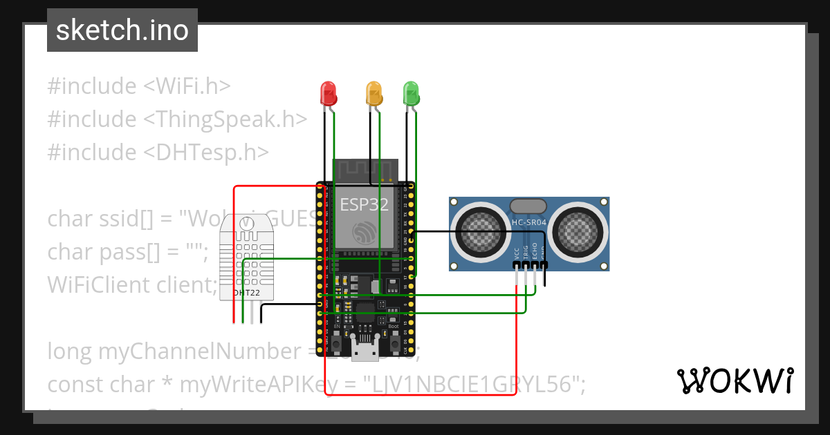 Dht and ultra..... - Wokwi ESP32, STM32, Arduino Simulator