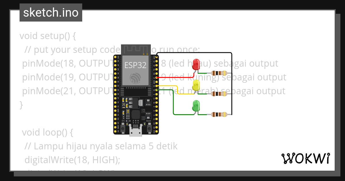 02 Trafik Led Wokwi Esp32 Stm32 Arduino Simulator 1859