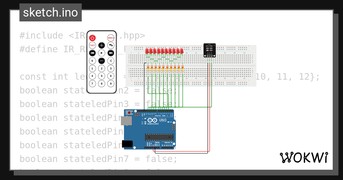 Remote 10led Wokwi Esp32 Stm32 Arduino Simulator 2802