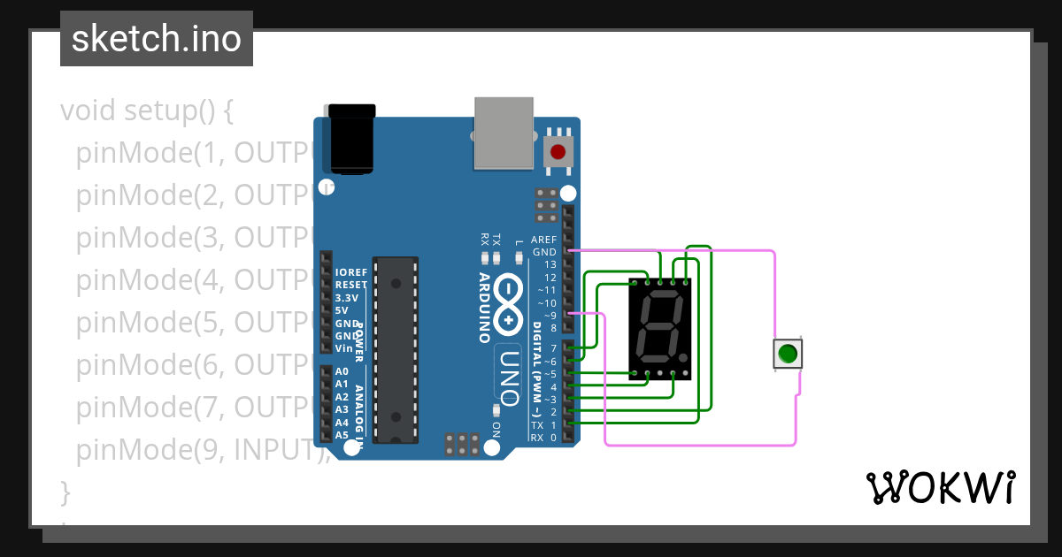7 segment - Wokwi ESP32, STM32, Arduino Simulator