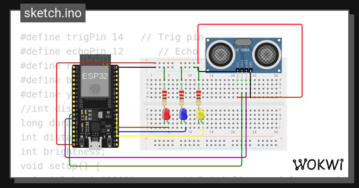 Ultrasonicmultiled Wokwi Esp32 Stm32 Arduino Simulator
