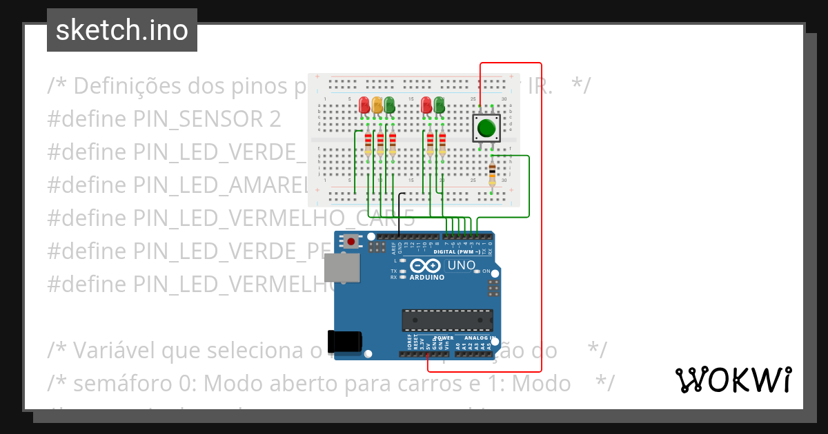 semáfaro - Wokwi ESP32, STM32, Arduino Simulator