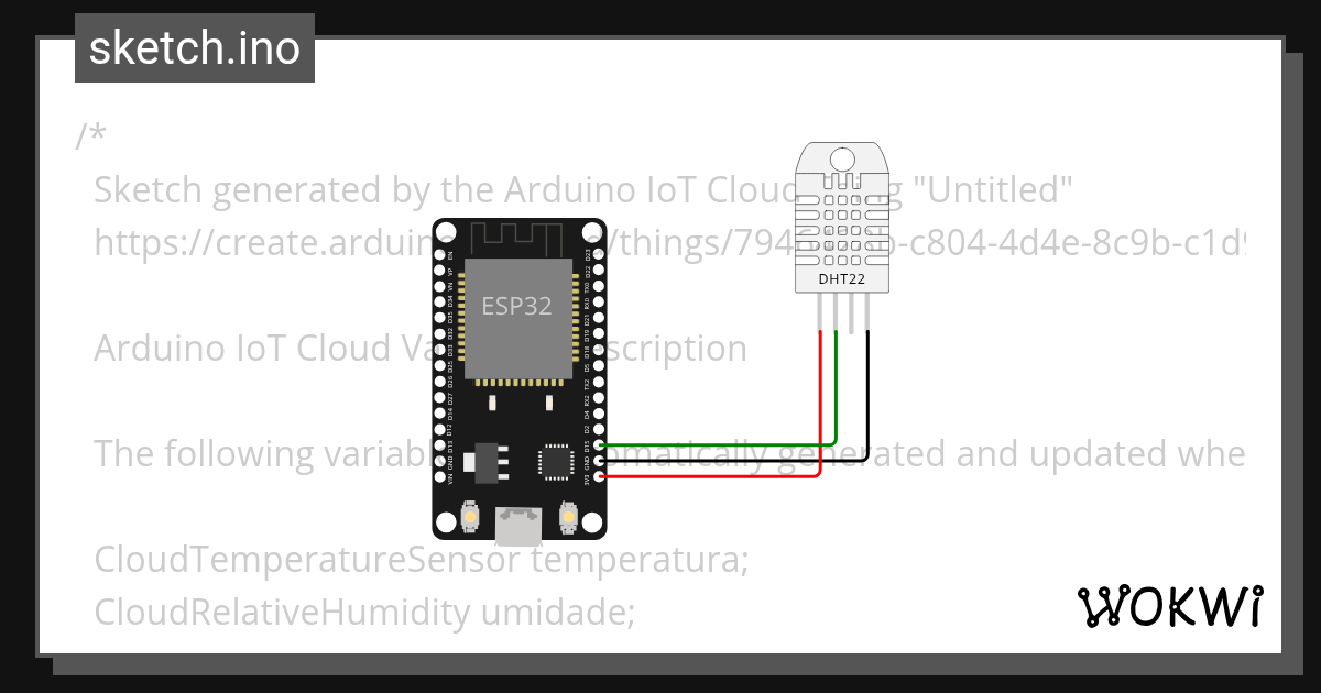 Arduino-iot-cloud Test - Wokwi ESP32, STM32, Arduino Simulator