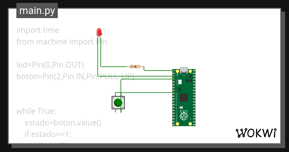 Led&Boton - Wokwi ESP32, STM32, Arduino Simulator Led&Boton - Wokwi ESP32, STM32, Arduino Simulator