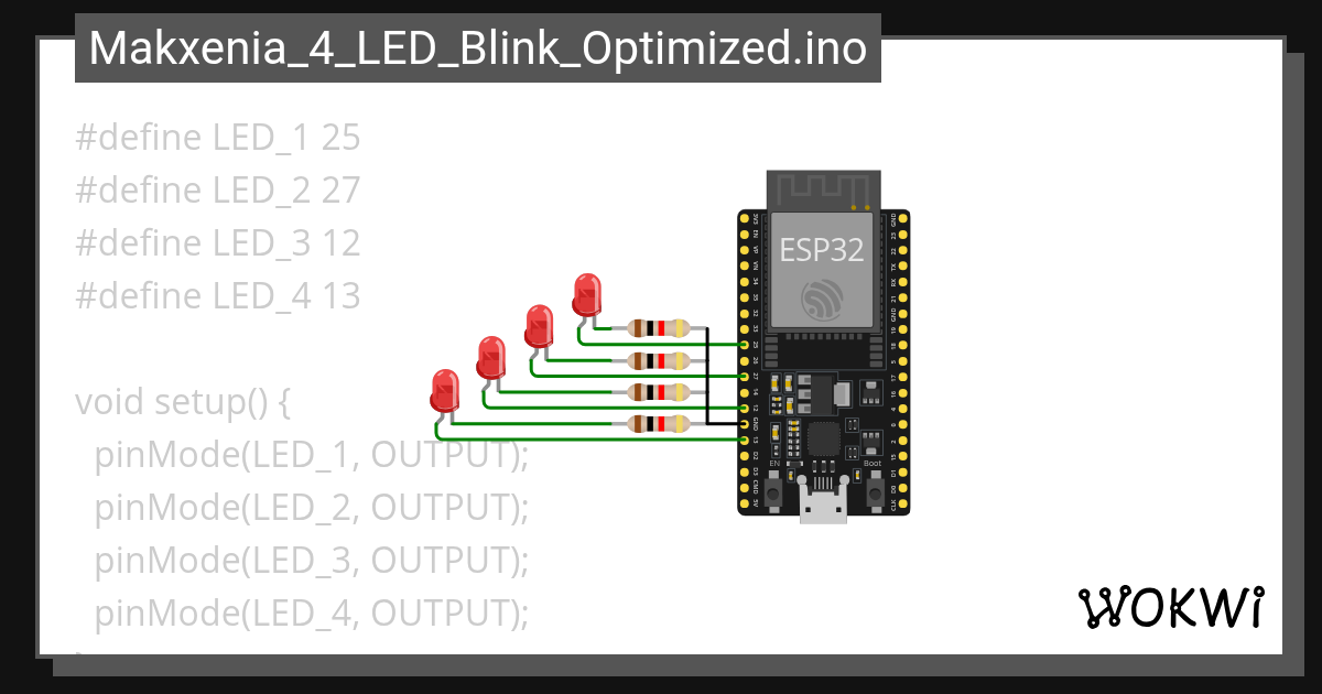 Makxenia_3_4_LED_Blink_Optimized - Wokwi ESP32, STM32, Arduino Simulator