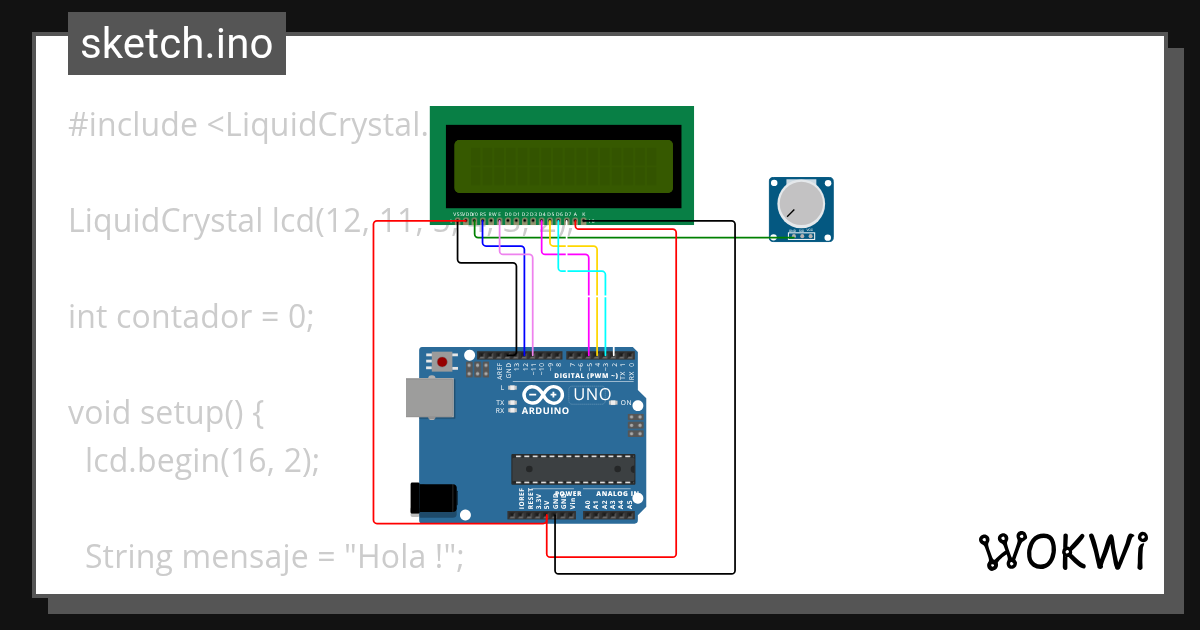 LCD 2 LINEAS - Wokwi ESP32, STM32, Arduino Simulator LCD 2 LINEAS - Wokwi ESP32, STM32, Arduino Simulator