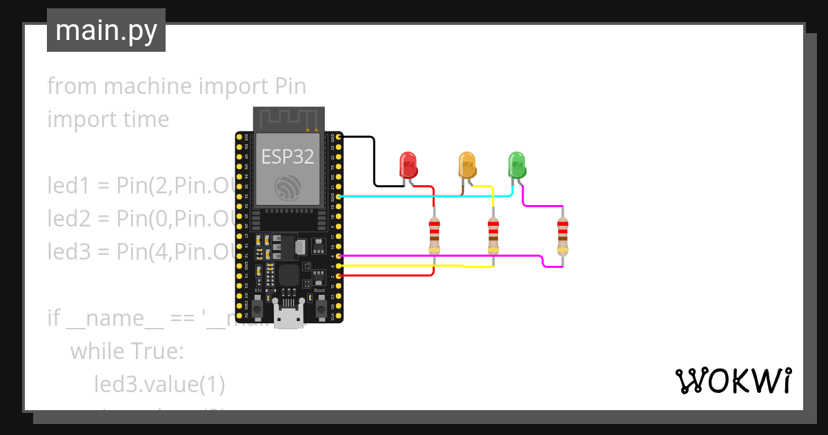 Semaforo - Wokwi ESP32, STM32, Arduino Simulator