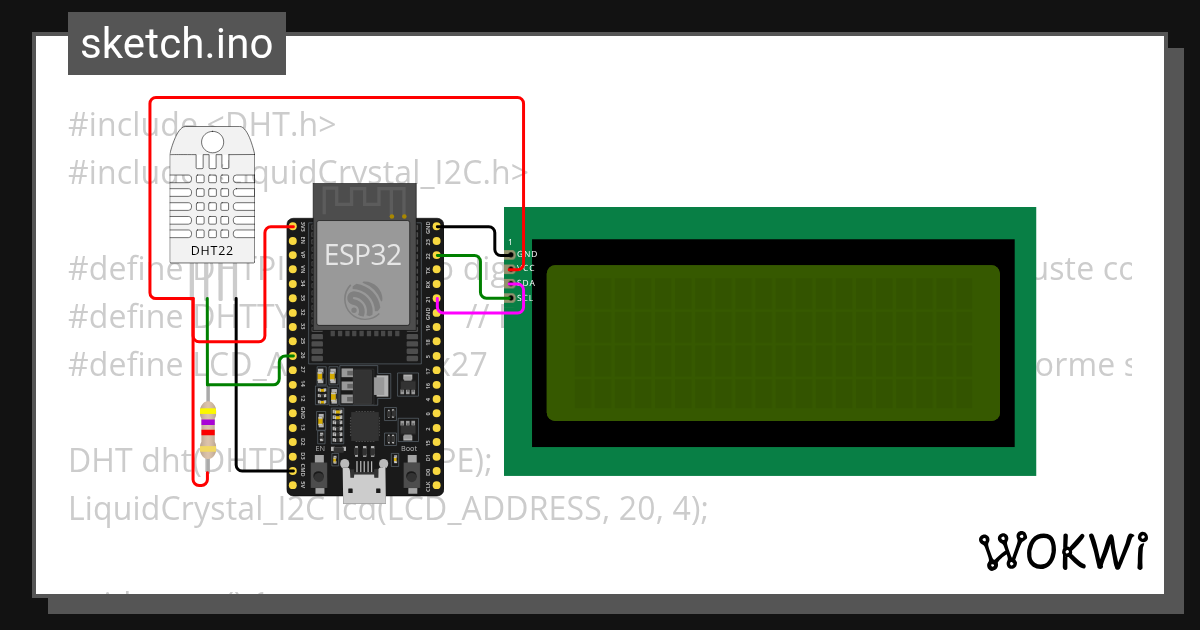 Q03- Lcd +DhT22 Tiago Facanha - Wokwi ESP32, STM32, Arduino Simulator