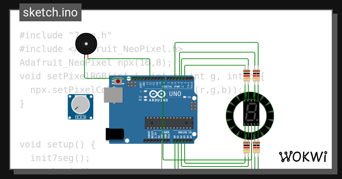 가변저항 예제2 Copy Wokwi Esp32 Stm32 Arduino Simulator 3010