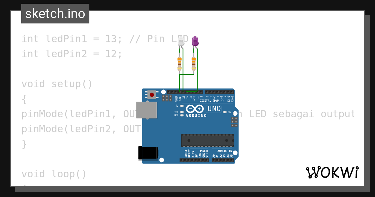 Latihan Led Wokwi Esp32 Stm32 Arduino Simulator 2805