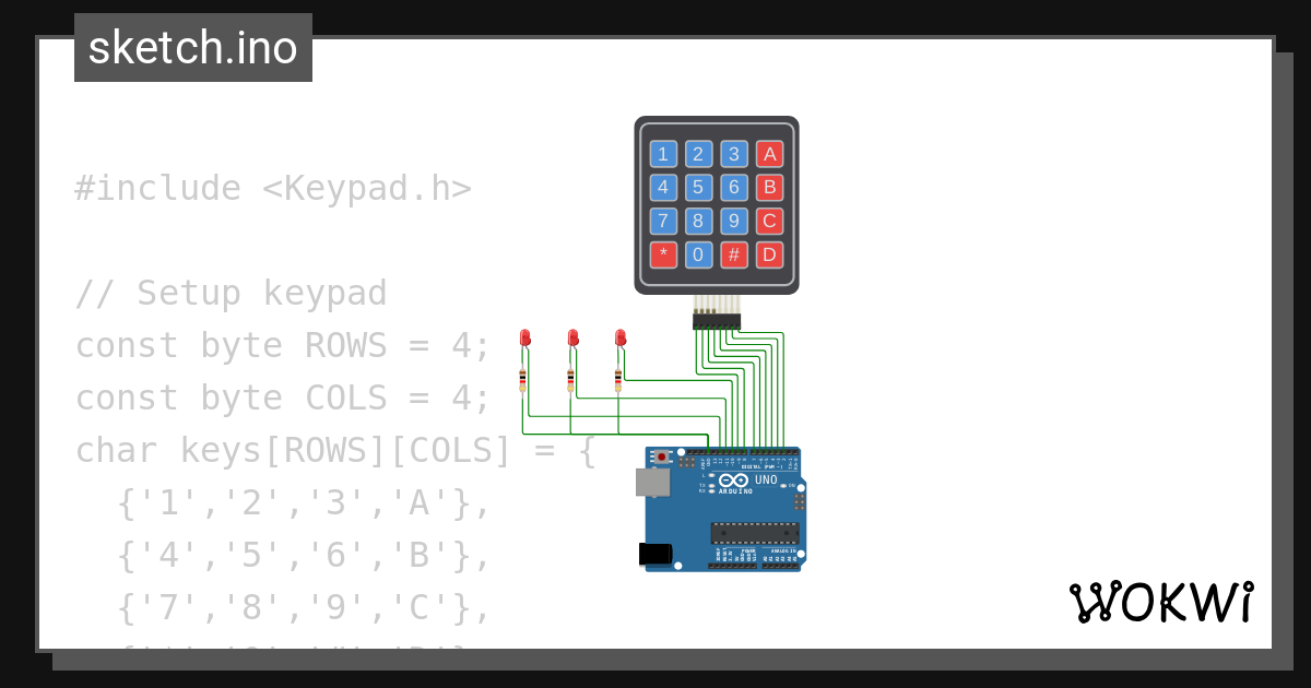 Keypad Led Wokwi Esp32 Stm32 Arduino Simulator 6611