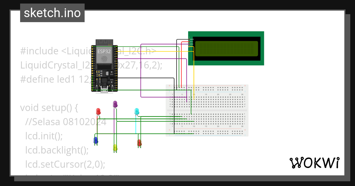 12.2 LCD I2C - Wokwi ESP32, STM32, Arduino Simulator
