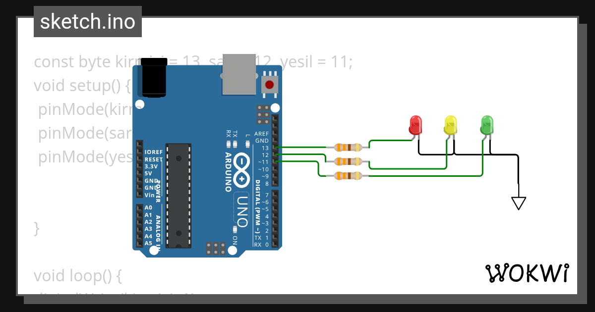 Temrİn3 Trafİk Lambasi Wokwi Esp32 Stm32 Arduino Simulator 4341