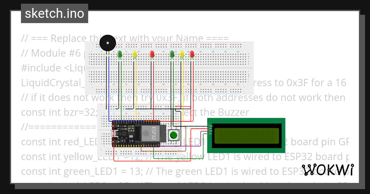 Javonte C. Project Mod 6 Project - Wokwi ESP32, STM32, Arduino Simulator