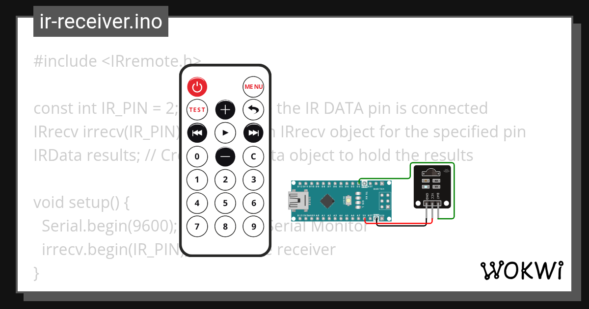 ir-receiver.ino Copy - Wokwi ESP32, STM32, Arduino Simulator