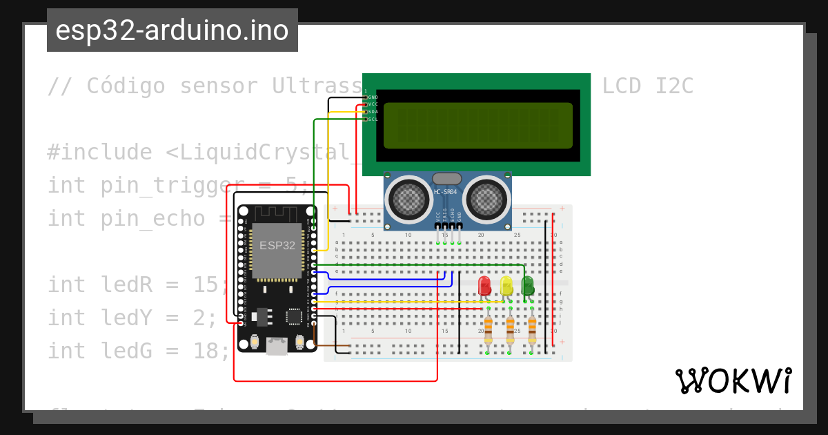 Esp32 Senai Sensor Ultrassonico Wokwi Esp32 Stm32 Arduino Simulator 4453