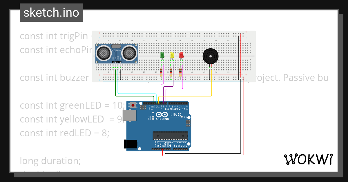 distance sensor - Wokwi ESP32, STM32, Arduino Simulator