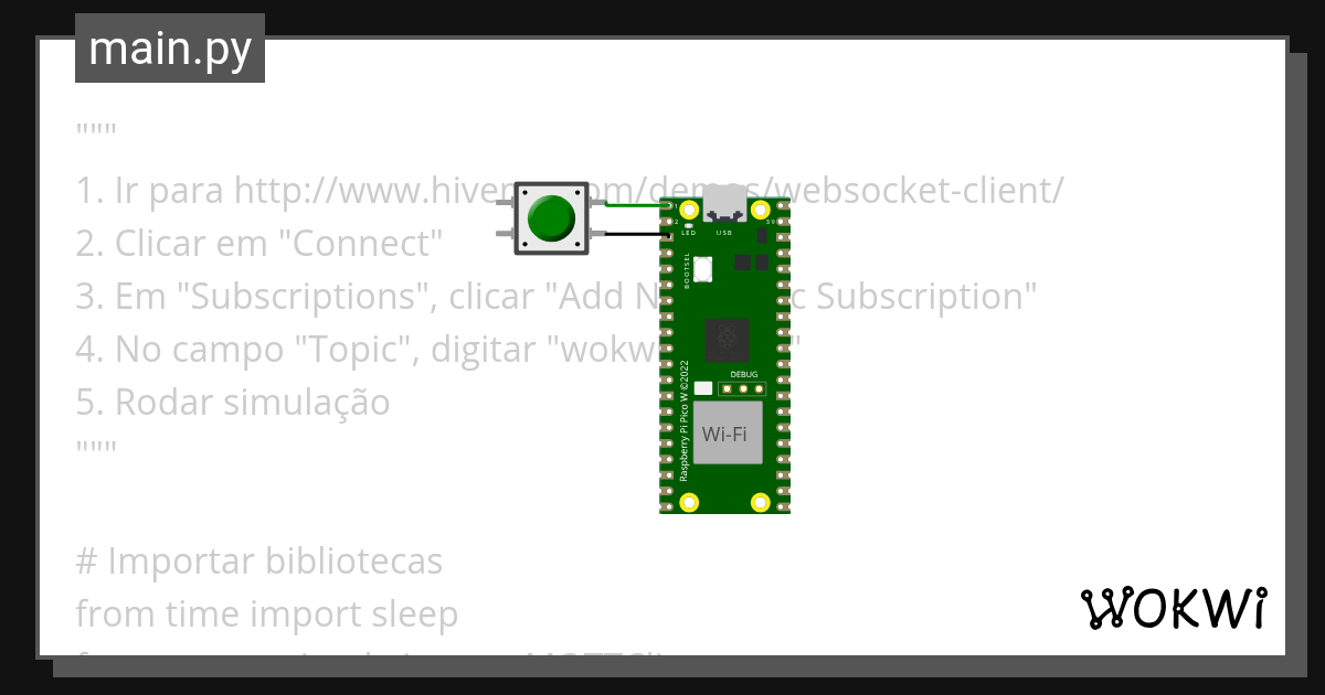 MQTT Raspberry Pi Wifi Publish - Wokwi ESP32, STM32, Arduino Simulator