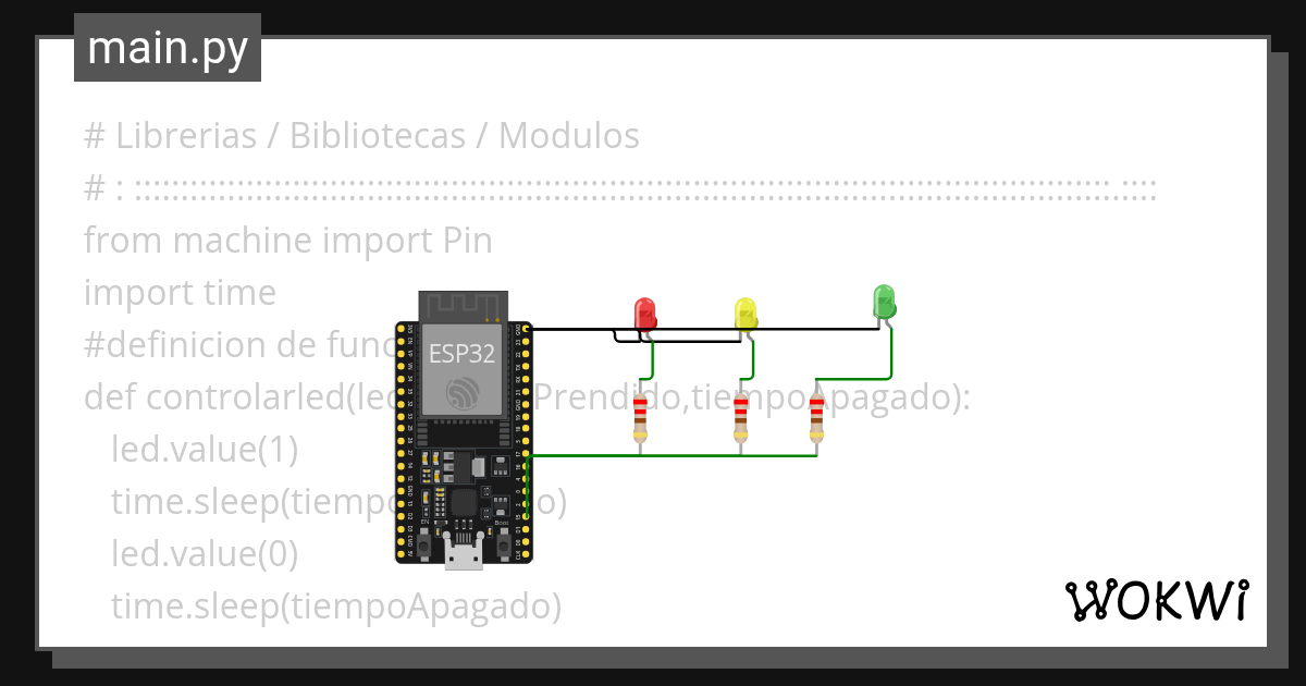Hola Led Wokwi Esp32 Stm32 Arduino Simulator 