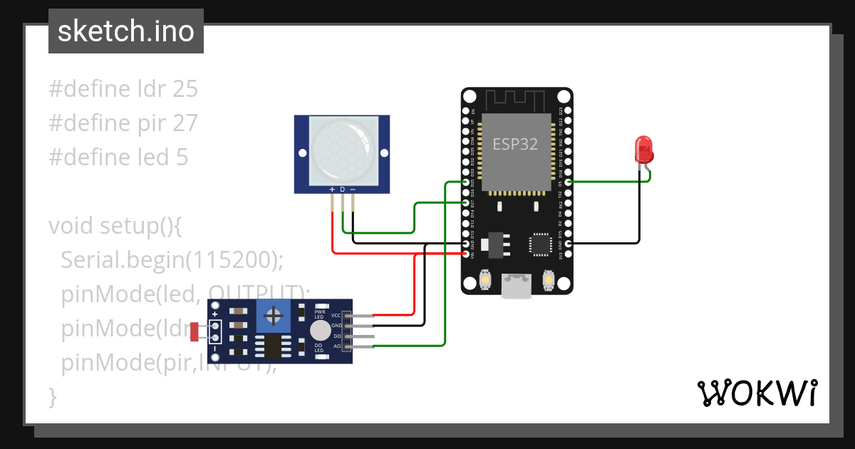 Sensor Ldr Potenciômetro E Pir Copy Wokwi Esp32 Stm32 Arduino Simulator
