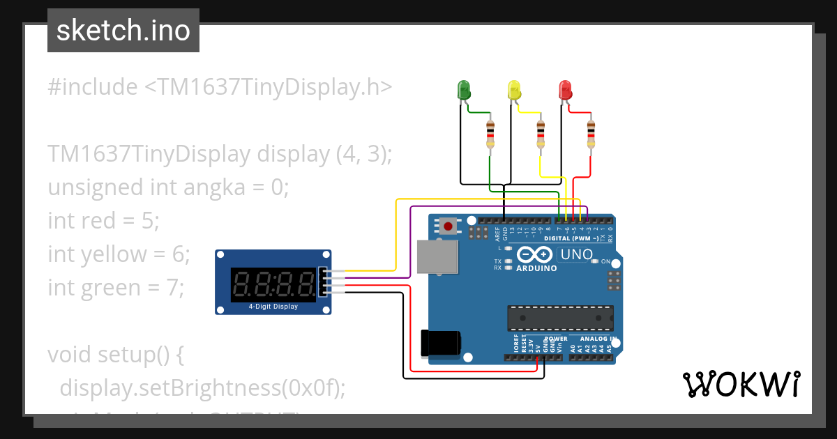 lampu lalu limtas - Wokwi ESP32, STM32, Arduino Simulator