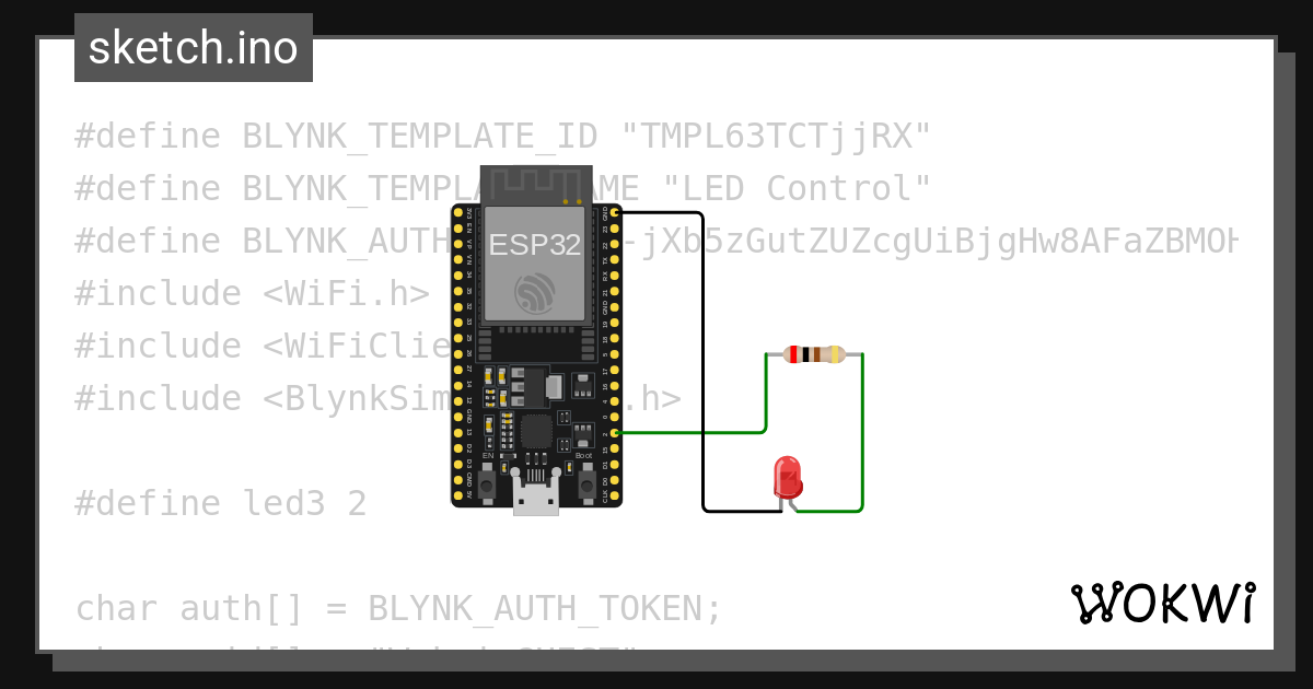 Led Control With Blynk Wokwi Esp32 Stm32 Arduino Simulator 0315