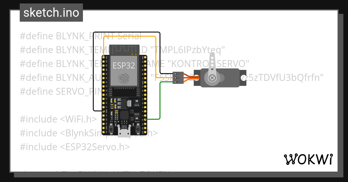 Kontrol Servo - Wokwi ESP32, STM32, Arduino Simulator