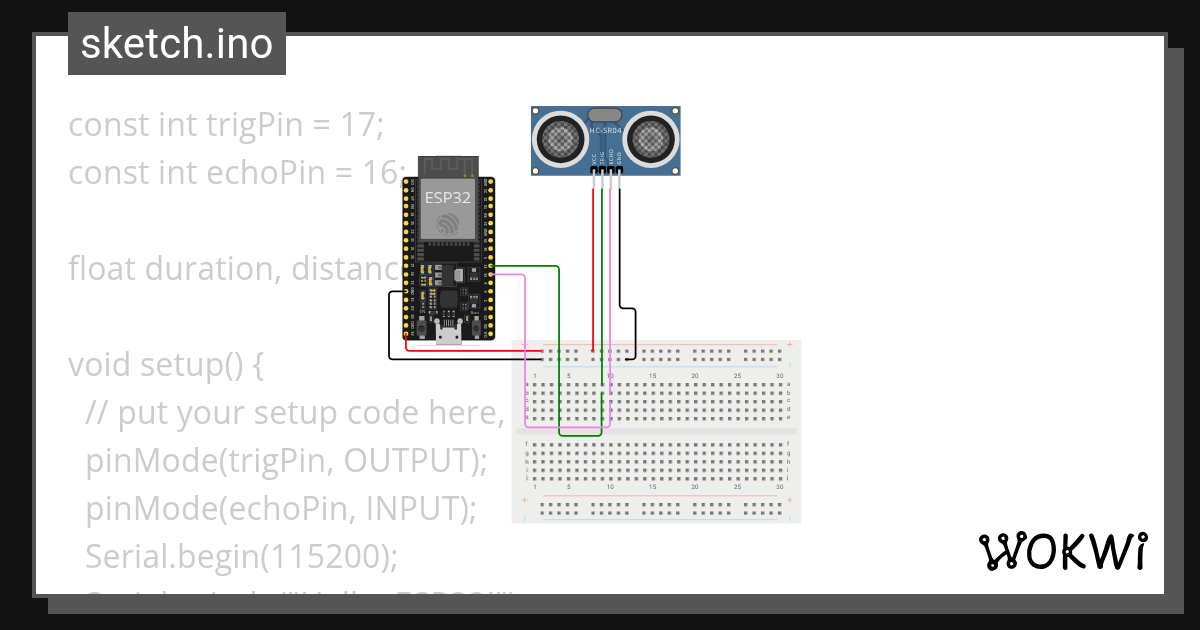ultrasonic - Wokwi ESP32, STM32, Arduino Simulator
