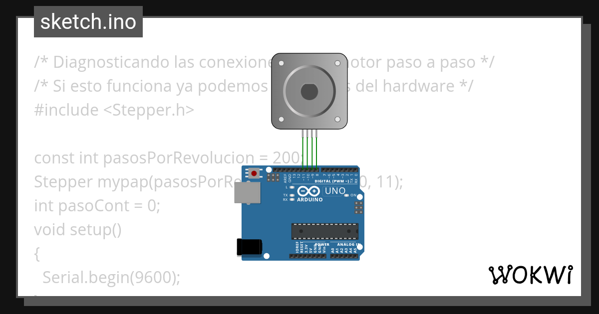 Practica 27. Probando el PAP - Wokwi ESP32, STM32, Arduino Simulator Practica 27. Probando el PAP - Wokwi ESP32, STM32, Arduino Simulator