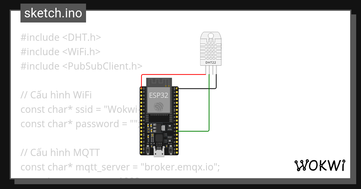 MQTT | DHT2 - Wokwi ESP32, STM32, Arduino Simulator