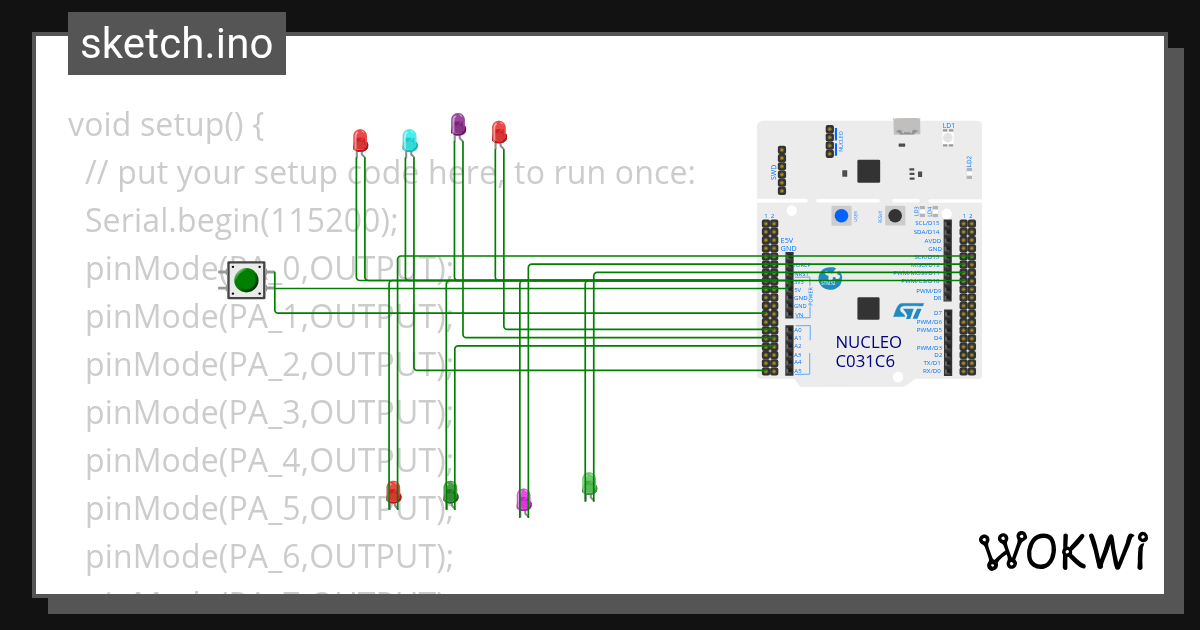 Lauflicht Wokwi Esp32 Stm32 Arduino Simulator