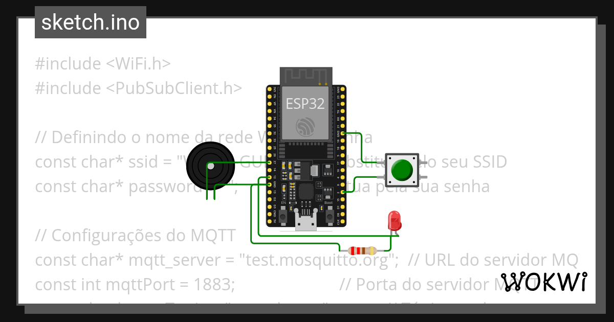 Botão - Wokwi ESP32, STM32, Arduino Simulator