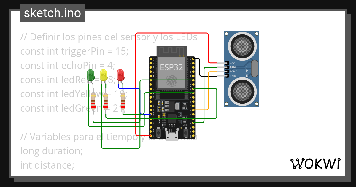 HC R04-ULTRASÓNICO - Wokwi ESP32, STM32, Arduino Simulator