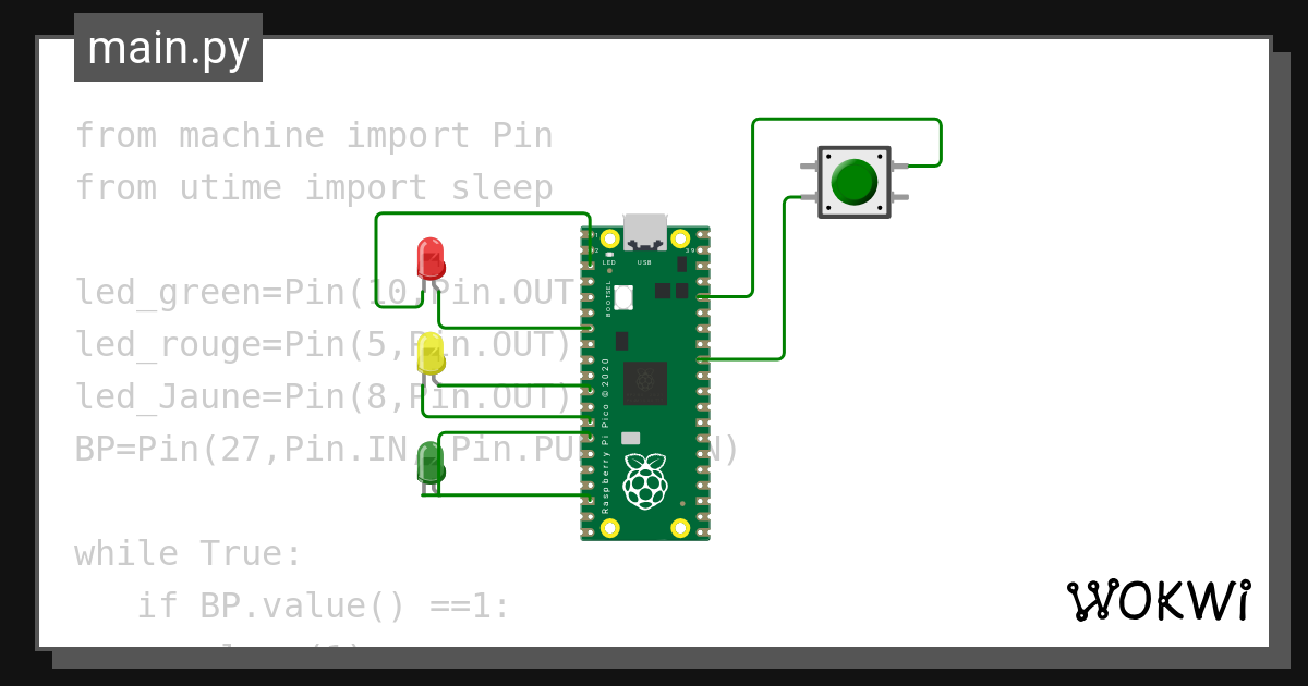 Feux Tricolores Wokwi Esp32 Stm32 Arduino Simulator 5631