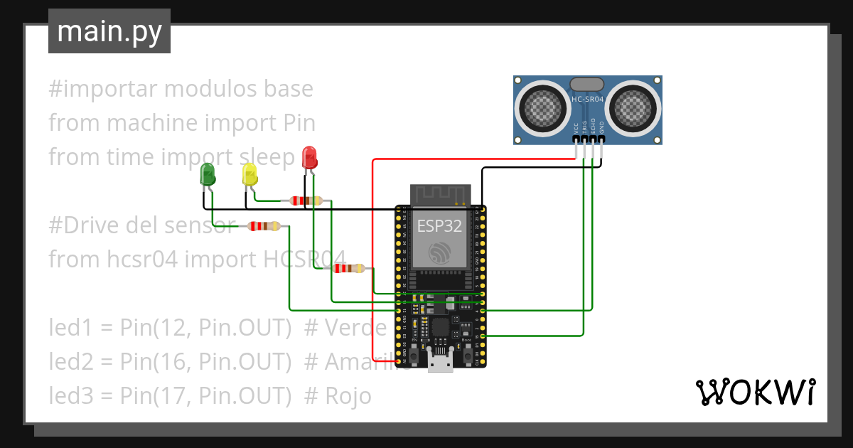 Ultrasonico Python Wokwi Esp32 Stm32 Arduino Simulator 