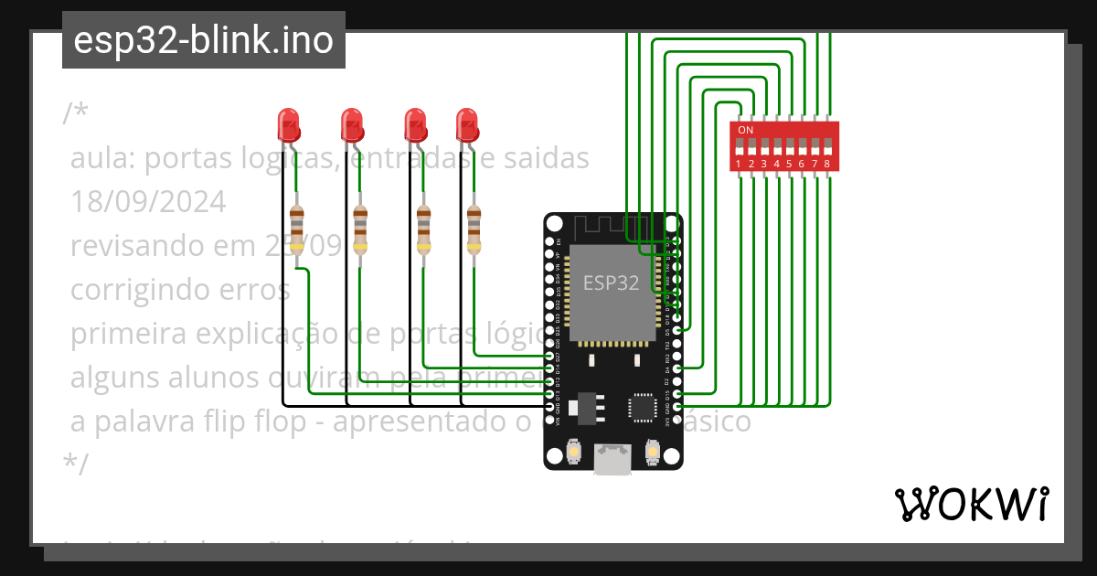 esp32-leds_base2- portas logicas bita abit Copy - Wokwi ESP32, STM32 ...