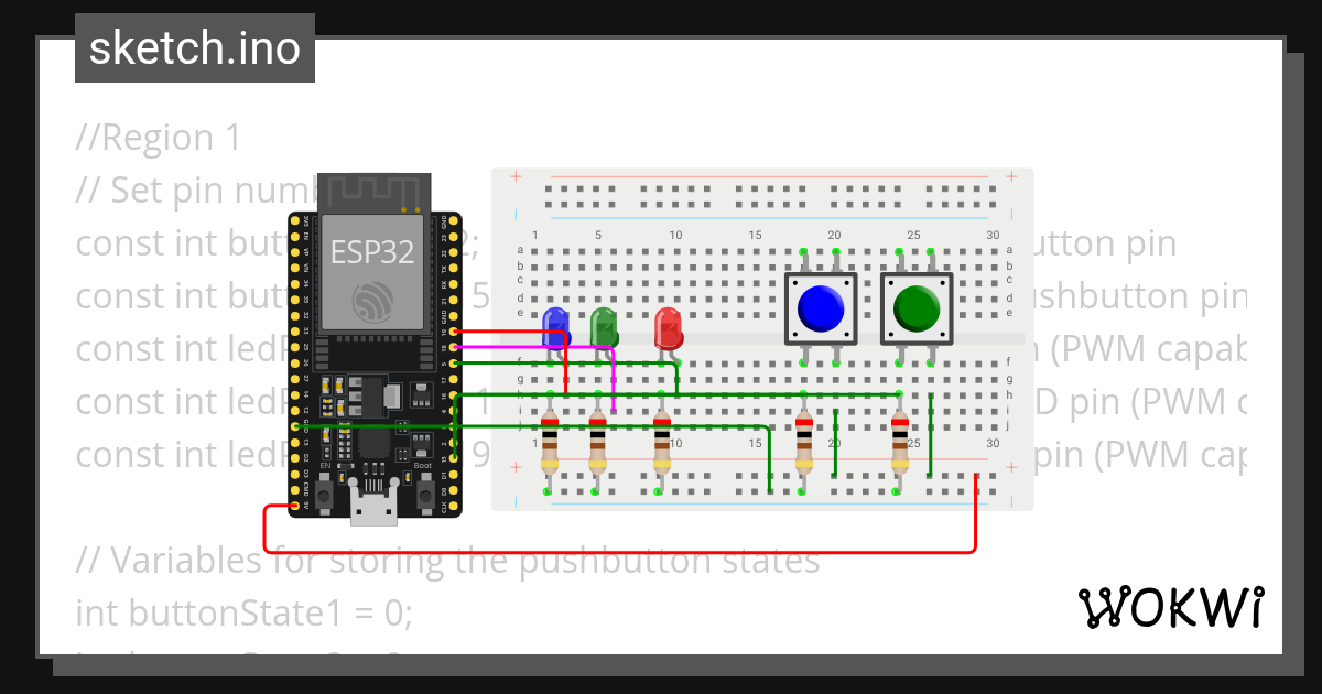 Microcontroller project 1 (10/10/2024) - Wokwi ESP32, STM32, Arduino Simulator