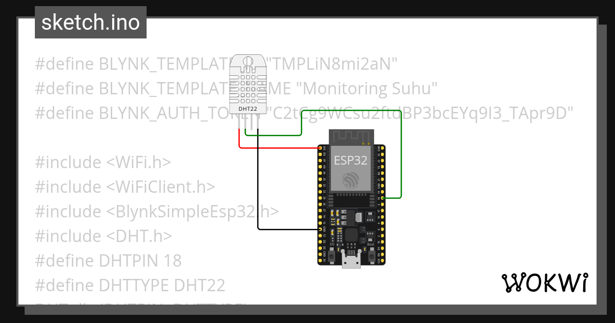 Monitoring Suhu - Wokwi ESP32, STM32, Arduino Simulator