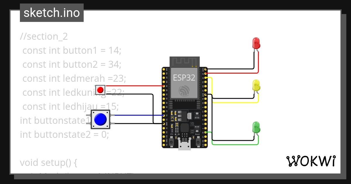Microcontroller class 1 - Wokwi ESP32, STM32, Arduino Simulator