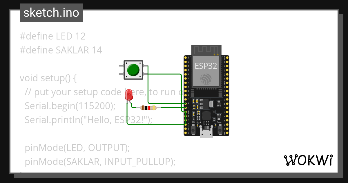 Aris Praktek 3 Saklar - Wokwi ESP32, STM32, Arduino Simulator