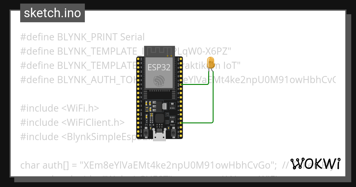 Simulasi Blynk Led Wokwi Esp32 Stm32 Arduino Simulator