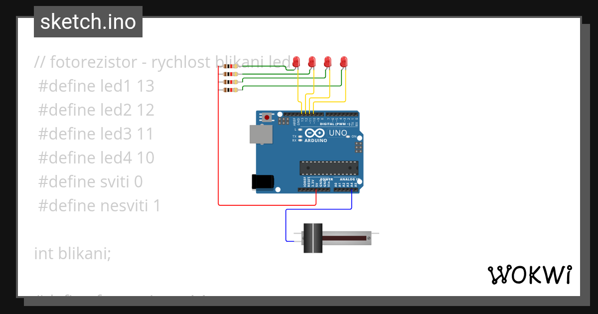 Fotorezistor Blikani Led Wokwi Esp32 Stm32 Arduino Simulator 2959