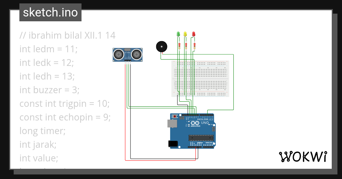 ultrasonik - Wokwi ESP32, STM32, Arduino Simulator