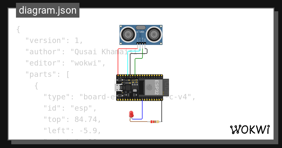 חיישן מרחק Wokwi Esp32 Stm32 Arduino Simulator 9445